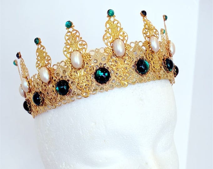 Renaissance Tiara Medieval Crown Renaissance Jewelry Tudor - Etsy
