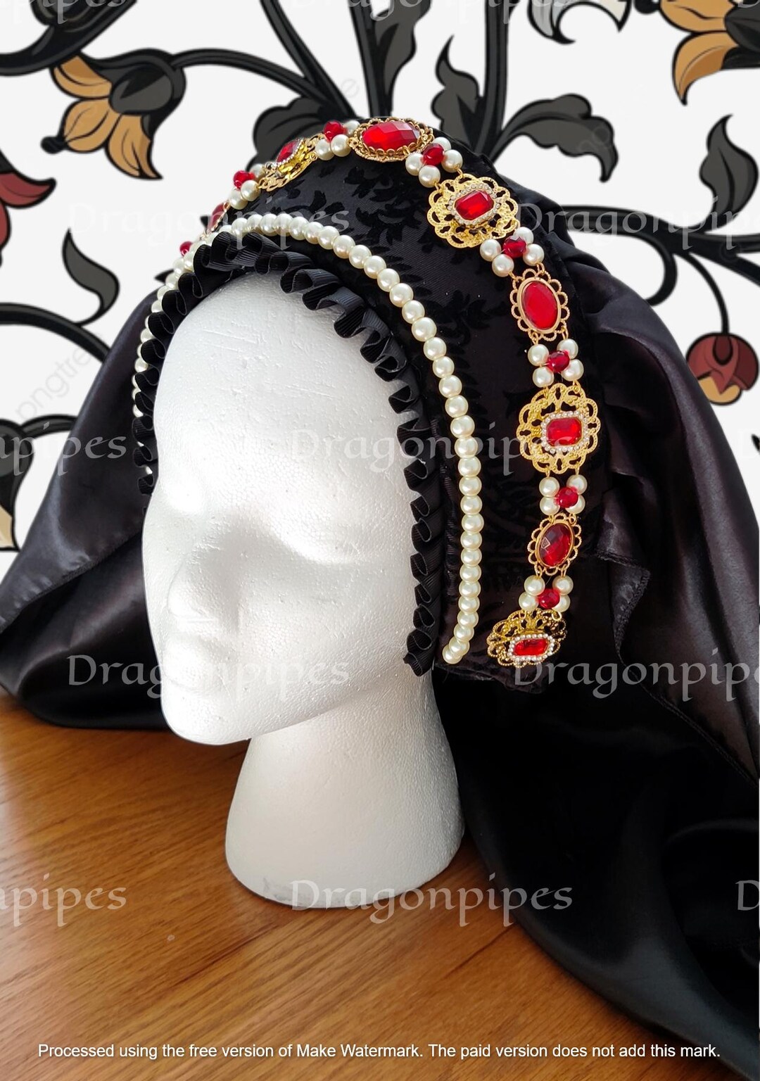 Ready to Ship - Traditional Handmade Tudor French Hood, Tudor Headpiece ...