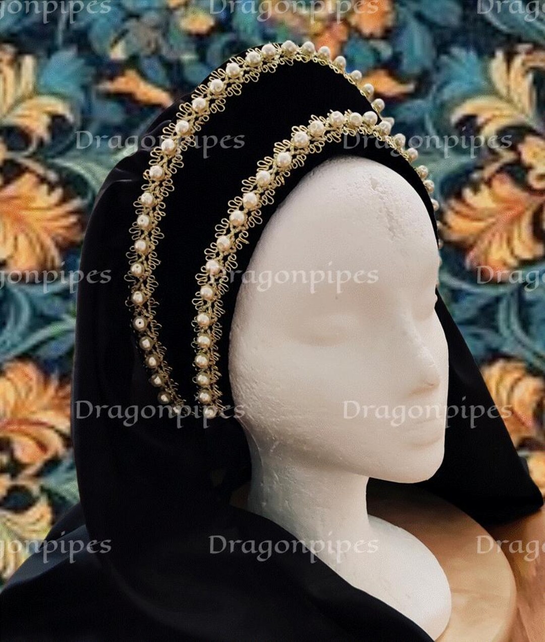 U Pick Colors, Lady Catherine, Renaissance French Hood, Tudor Headpiece ...