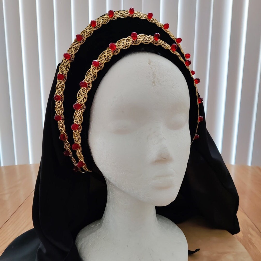 Ready to Ship, Renaissance French Hood, Tudor Headpiece, Renaissance ...