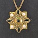 Henry VIII Pendant Necklace, Gold Plated Filigree, Czech Glass Pearls ...