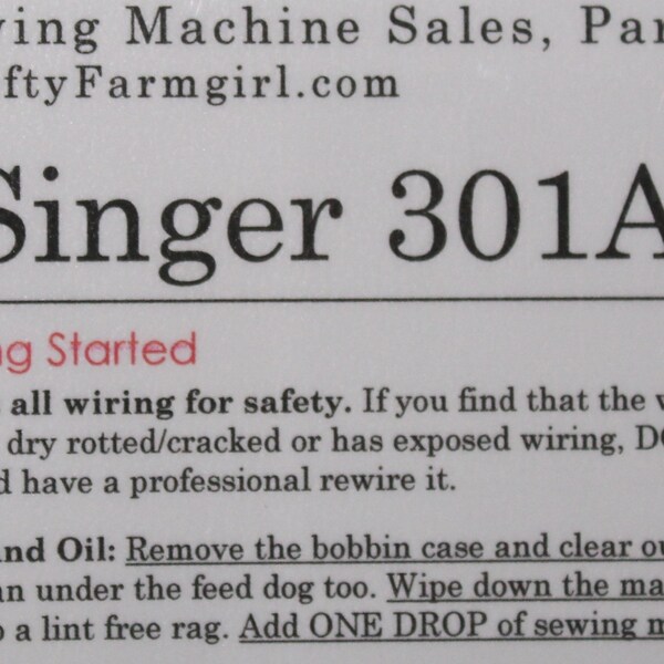 Singer Sewing Machine Manual - Etsy