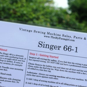 Singer 401A Sewing Machine FLASHCARDS InstructionsOilingPart#'sWipes ...
