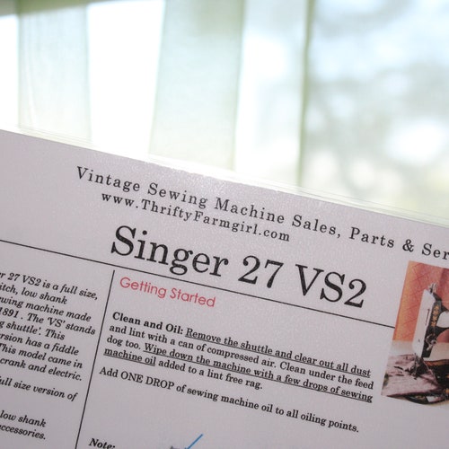 Singer 66-1 Sewing Machine FLASHCARDS - Etsy
