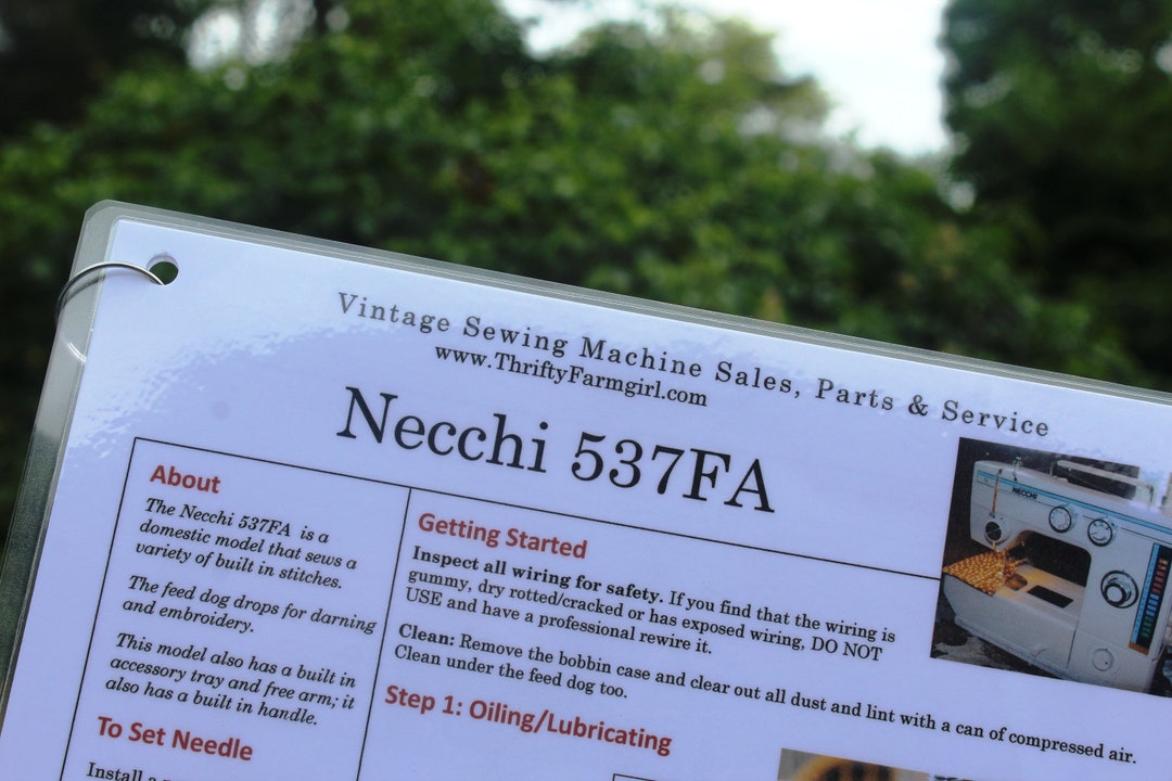 Necchi 537 FA Sewing Machine-best SELLING Flashcard Set-how to Use ...