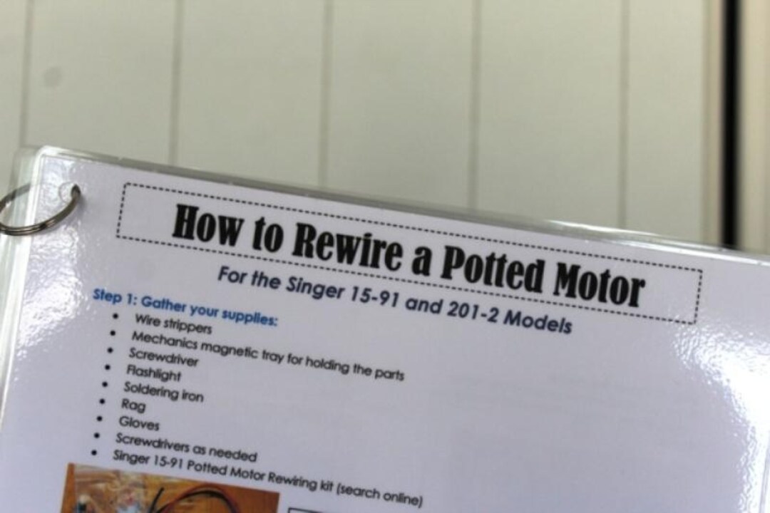 How to Rewire a Singer 15-91 and 201-2 Potted Motor Flash Card Set - Etsy