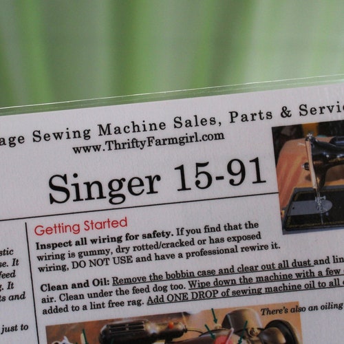Singer 66-1 Sewing Machine FLASHCARDS - Etsy