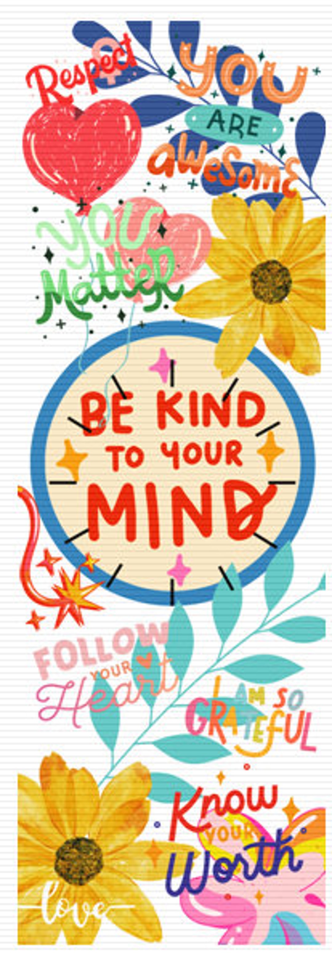 Printable Bookmarks, Be Kind to Your Mind, Motivational Digital ...