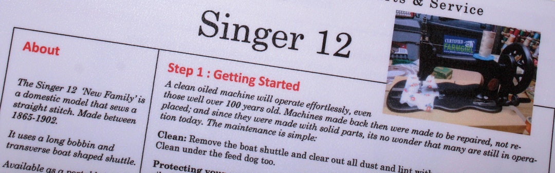 Singer 12K Sewing Machine Printable Cheat Sheet/reference - Etsy