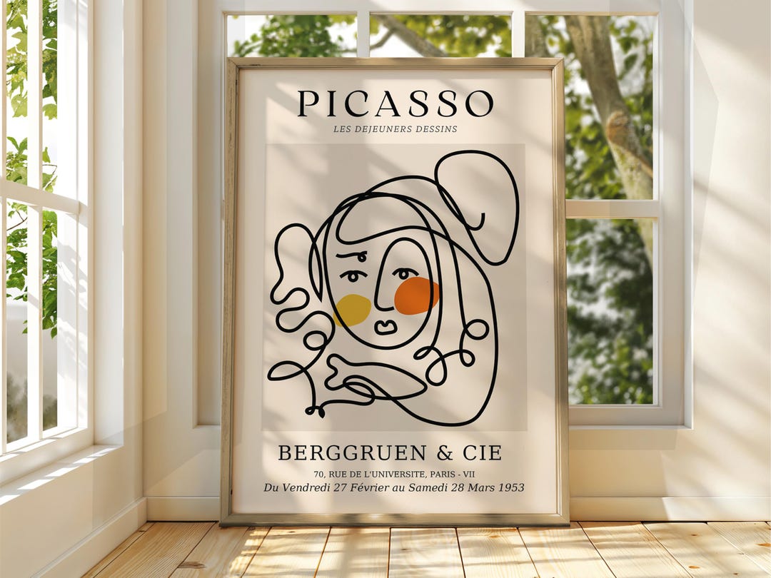 Pablo Picasso Art - Exhibition Print - Line Art Print - Floral Art ...