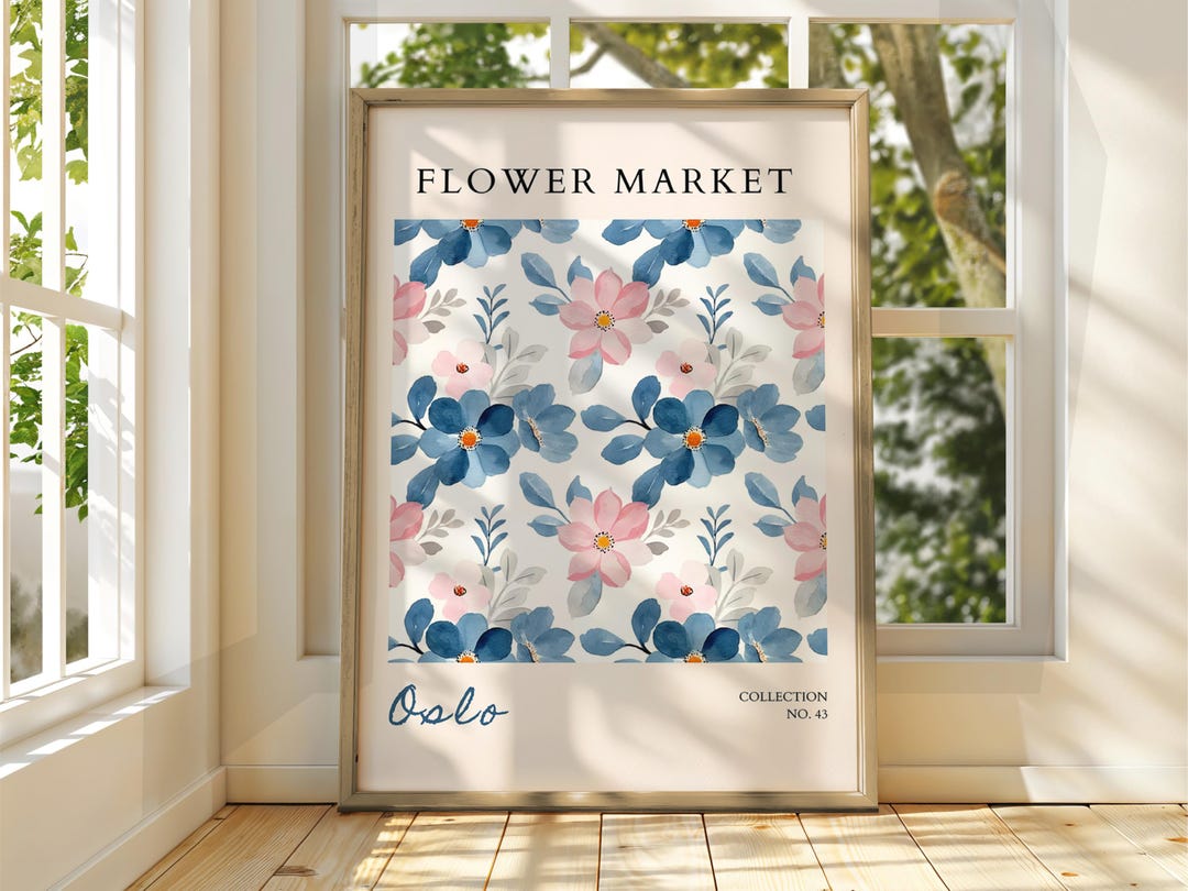 Oslo Flower Market Poster: Floral Garden Art Print - Etsy