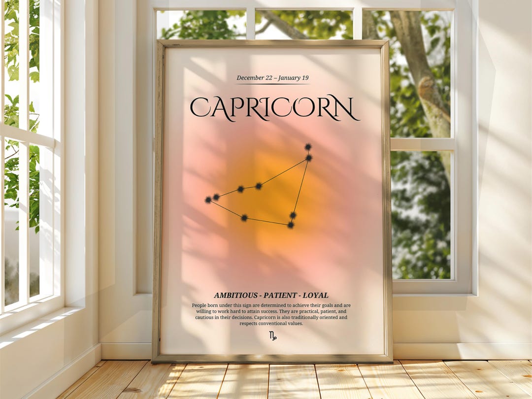 Capricorn Poster- Star Sign Wall Art - Capricorn Wall Art - Astrology ...