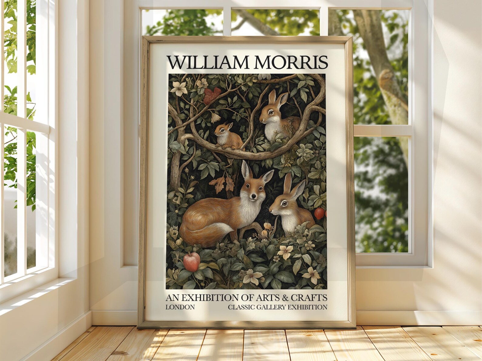 William Morris Style Rabbit Poster Exhibition Poster Gallery Print ...