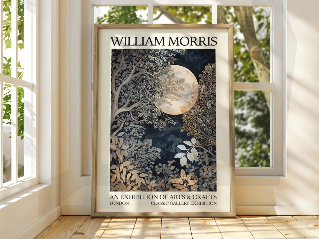 William Morris Full Moon Forest Art Nouveau Poster - Etsy