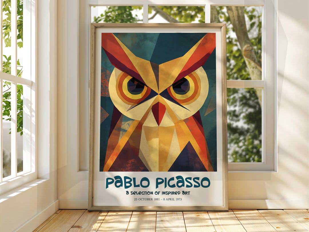 Picasso Owl Poster – Cubism Surrealism Art Exhibition Print - Etsy