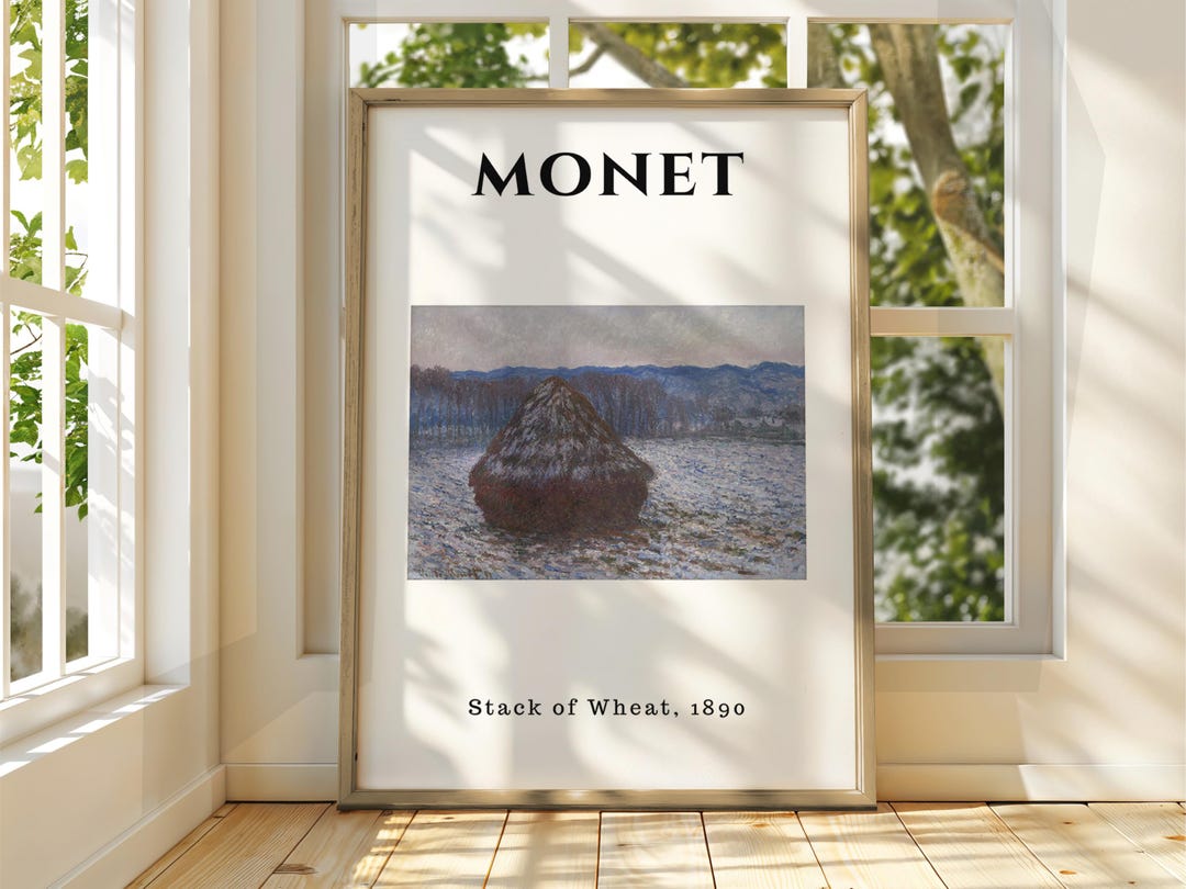 Monet "stack of Wheat" Poster: Vintage Impressionism Art Print - Etsy
