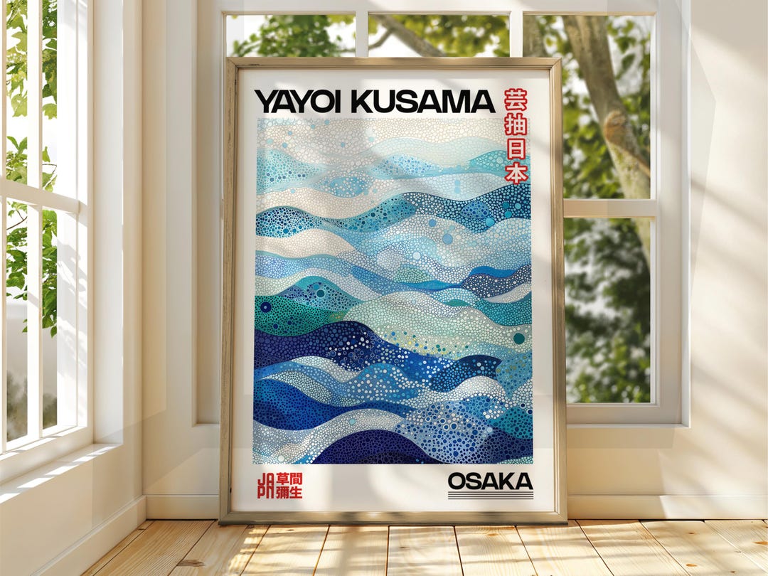 Yayoi Kusama Poster Yayoi Kusama Wave Art Poster Exhibition Poster ...