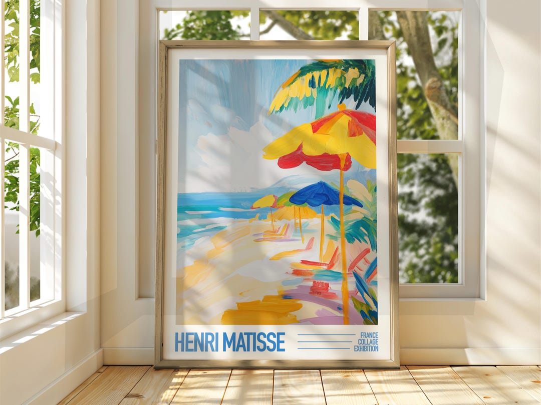 Henri Matisse Style Beach Art - Exhibition Print - Coastal Art Print ...
