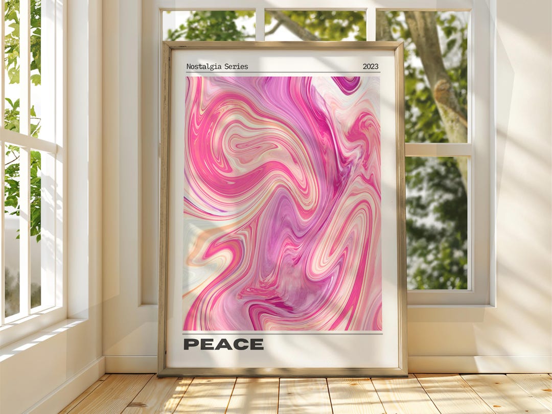 Peace Poster: Pink Swirls, Positive Affirmation Wall Art - Etsy