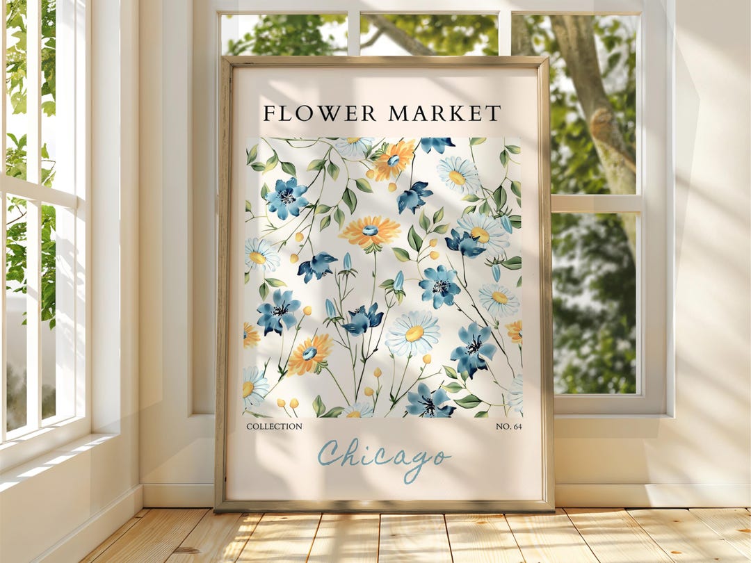 Flower Market Exhibition Poster: Floral Garden Print, Chicago Art - Etsy