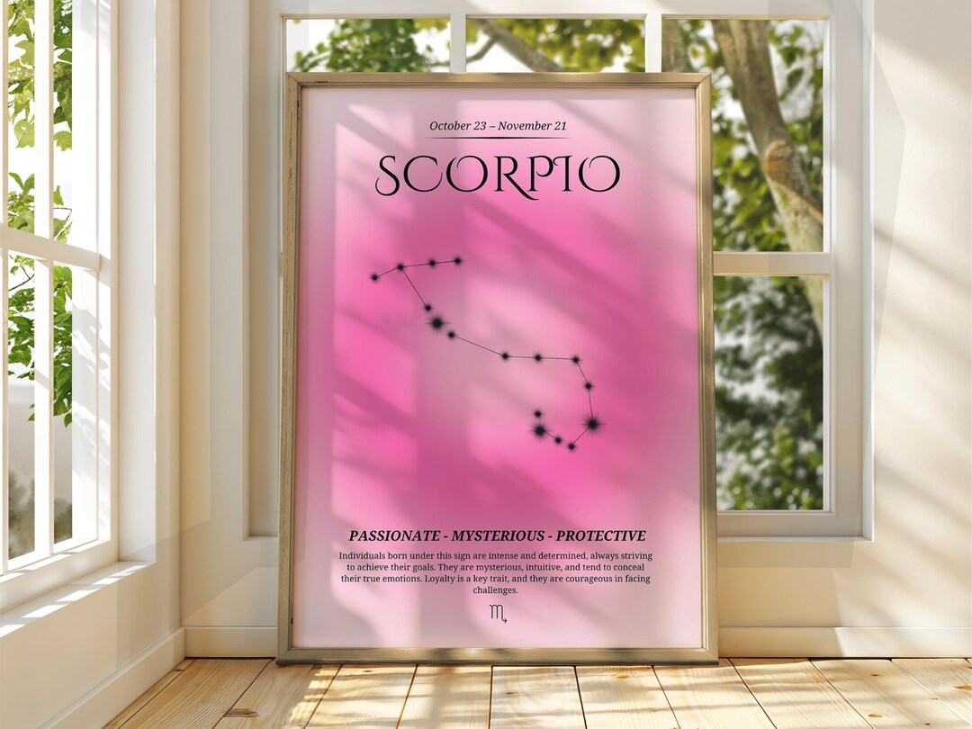 Scorpio Poster- Star Sign Wall Art - Scorpio Wall Art - Astrology ...