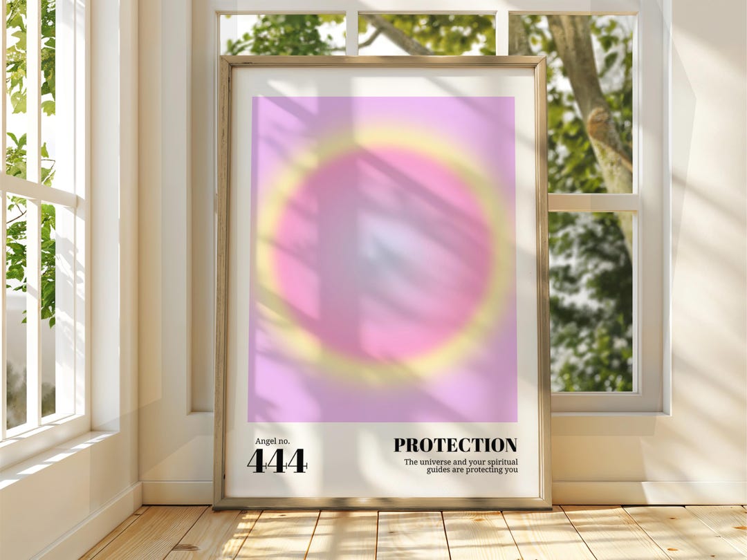Angel Number 444 Poster - Positive Affirmation Wall Art - Spiritual ...