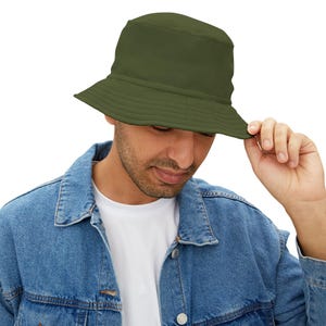 Army Green Bucket Hat, Military Style Headwear, Outdoor Adventure Cap ...