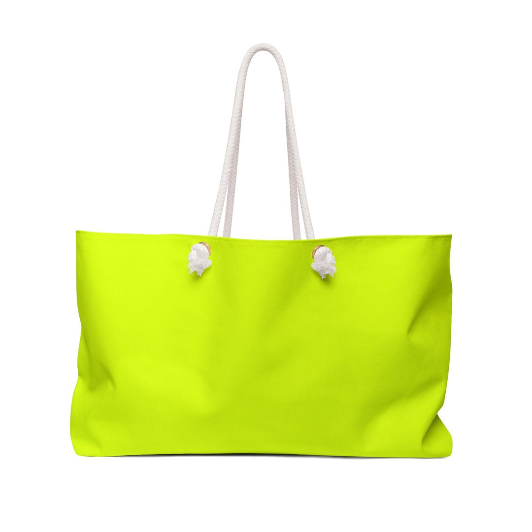 Chartreuse Yellow Weekender Bag - Stylish Travel Tote, Overnight Duffel ...