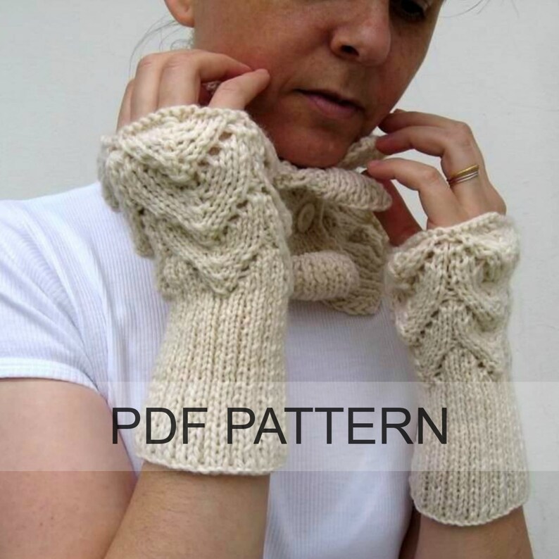 Lace Cuffs Elegant Wristlets PDF Knitting Pattern Instant | Etsy