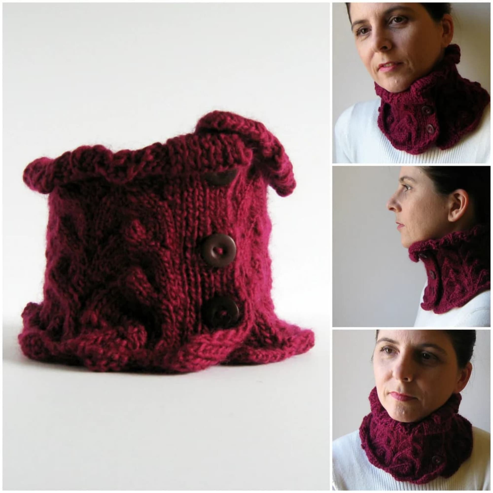 PDF Knitting Pattern: Collared Lace Cowl, Instant Download, How to Knit ...