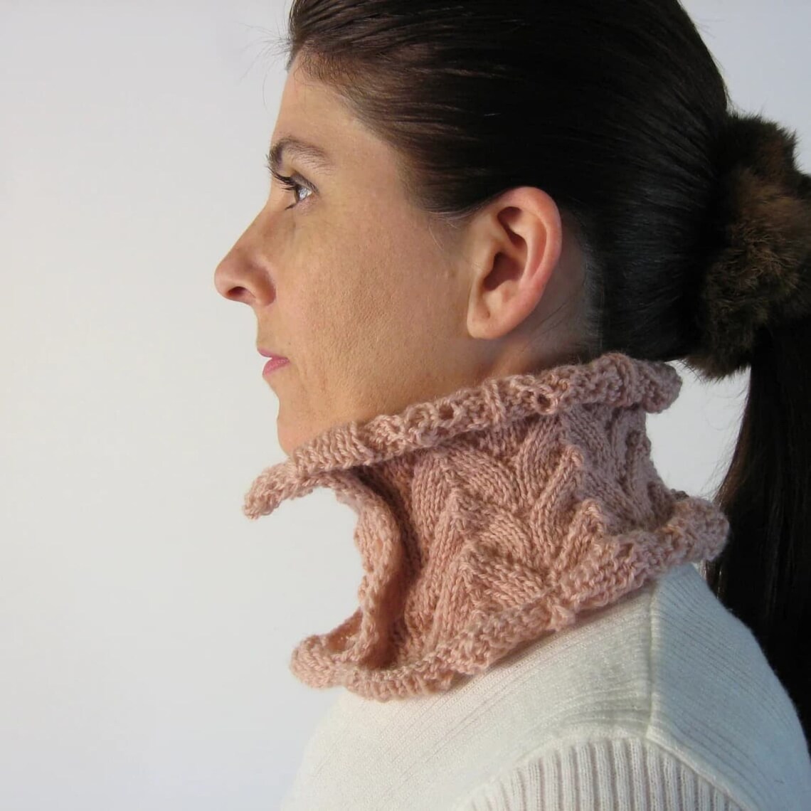 PDF Knitting Pattern: Collared Lace Cowl Instant Download | Etsy