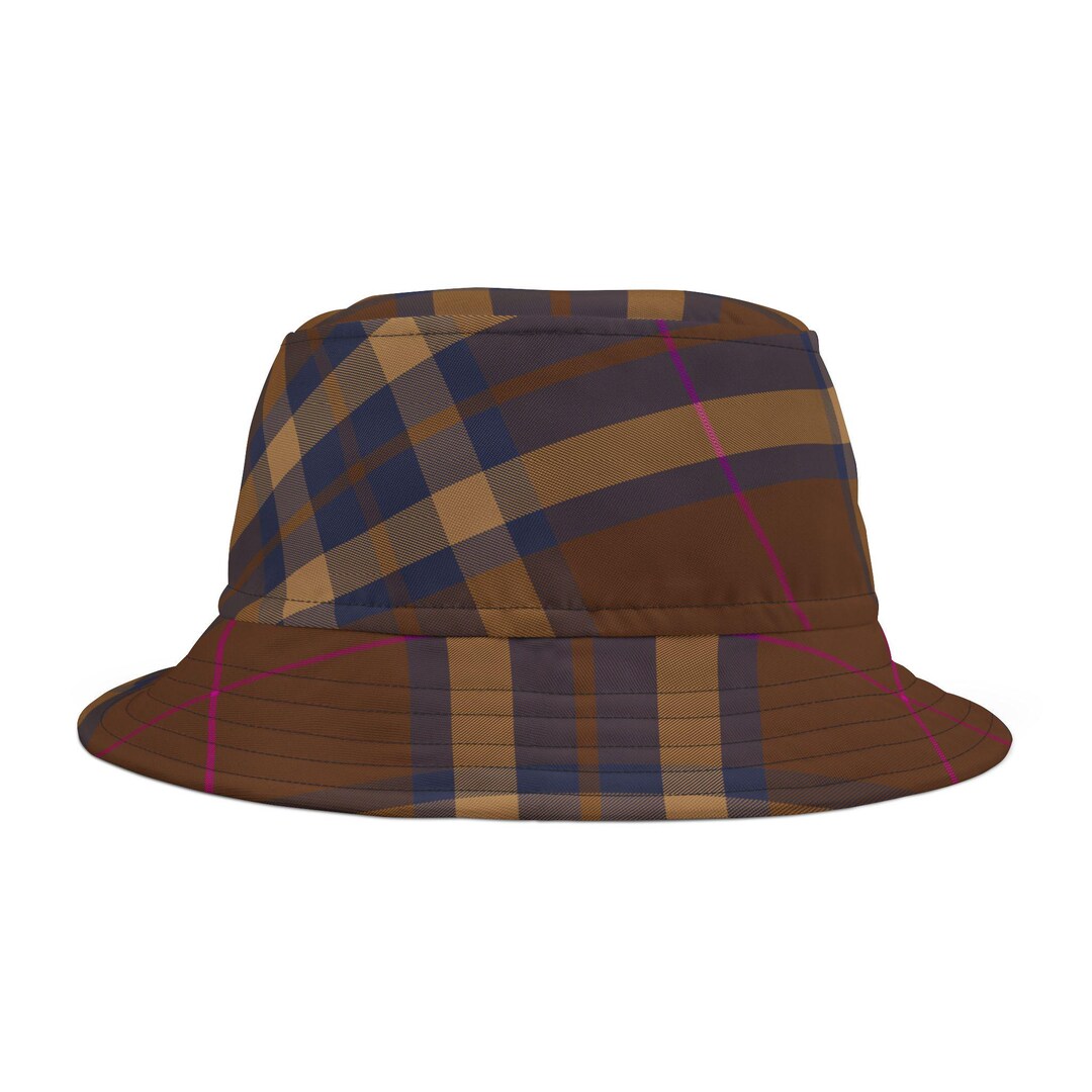 Brown Tartan Bucket Hat: Plaid Scottish Style Sun Protection - Etsy