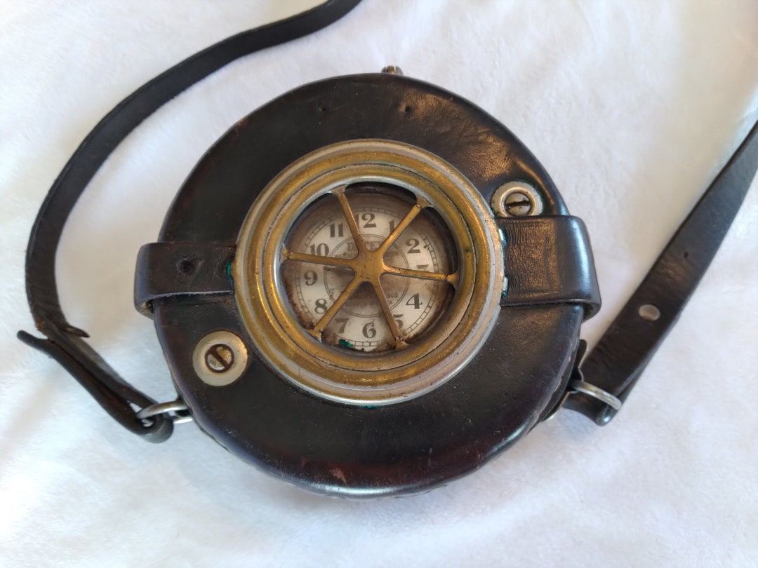 Antique Detex Watchman Leather Bound Security Guard Clock With ...