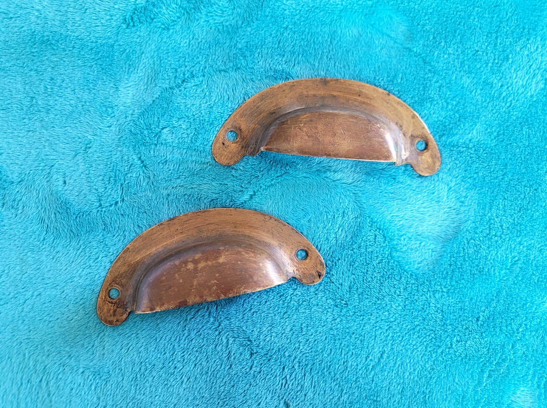 Vintage Brass Half Moon Drawer Pull Lot of 2 - Etsy