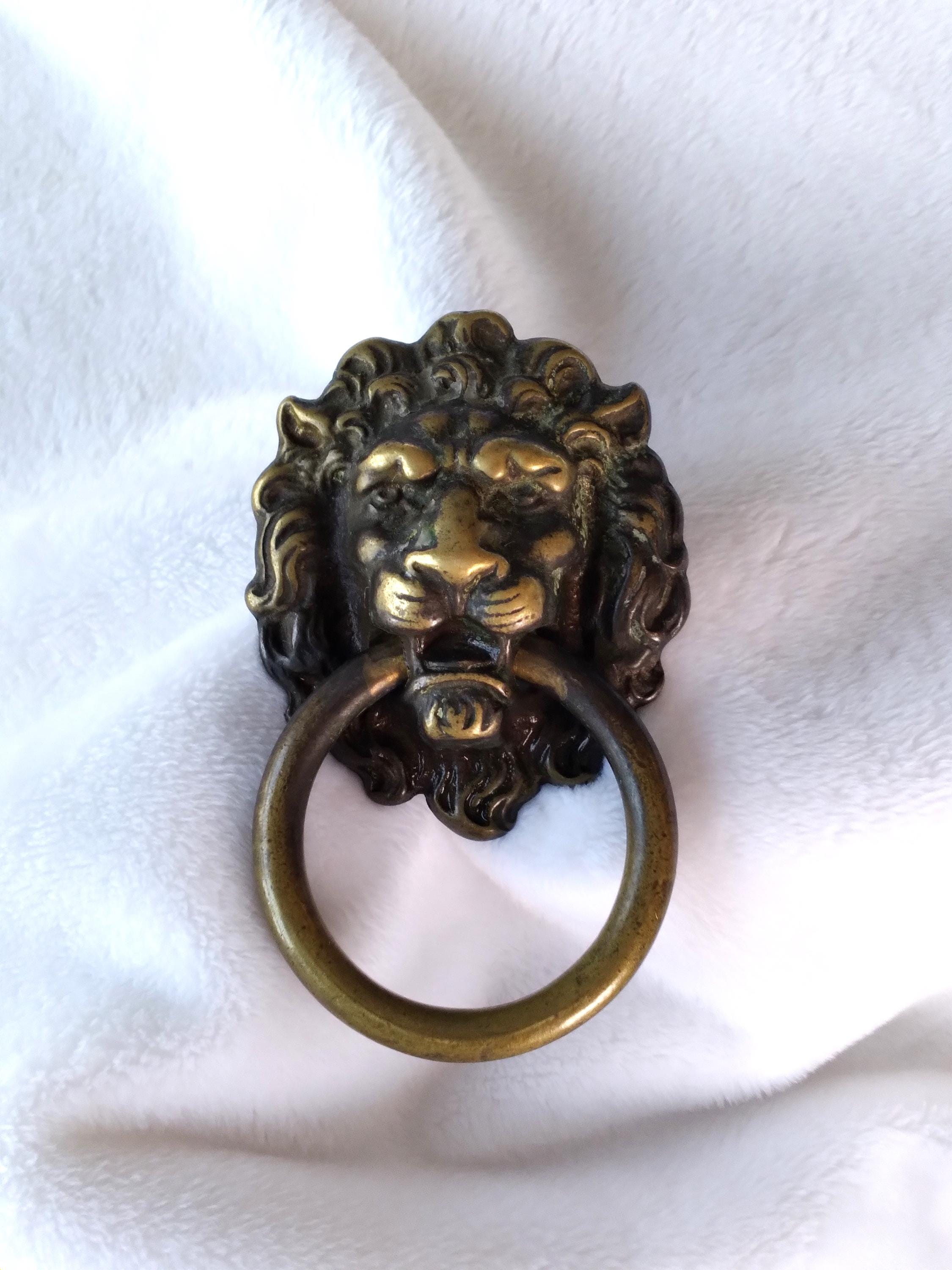 Vintage Brass Lion's Head Drawer Pull Hardware - Etsy