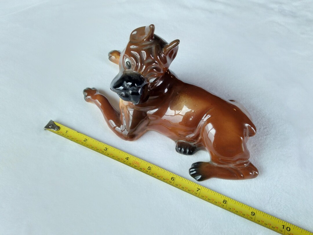 Vintage Ceramic Boxer Dog Figurine - Etsy