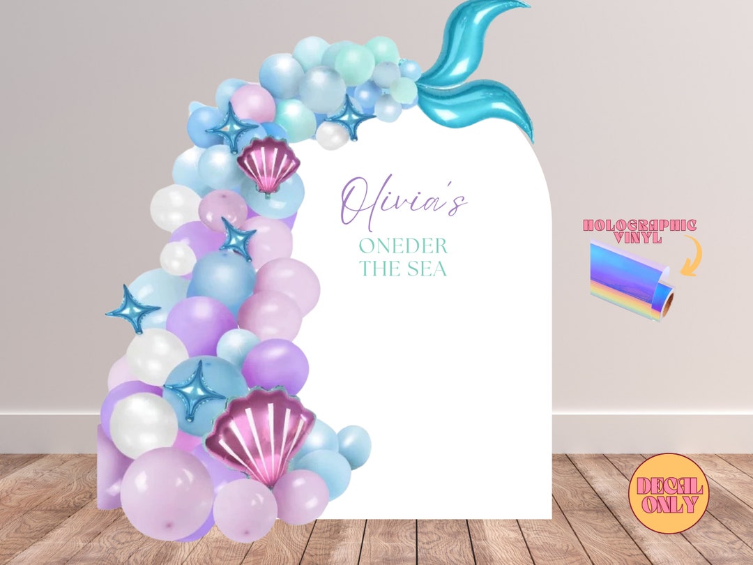 Oneder the Sea First Birthday Backdrop Mermaid Birthday Vinyl Decal ...