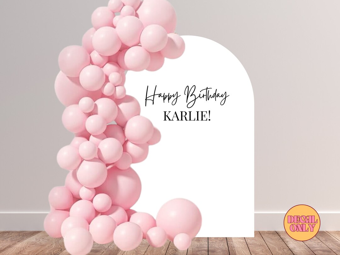 Custom Birthday Backdrop Custom Name Birthday Vinyl Decal Custom Large ...