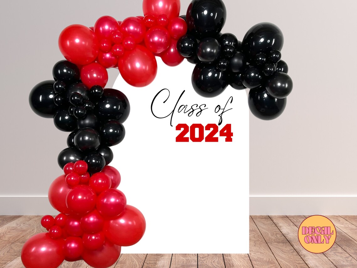 Custom 2024 Graduation Party Backdrop Graduation Vinyl Decal Congrats ...