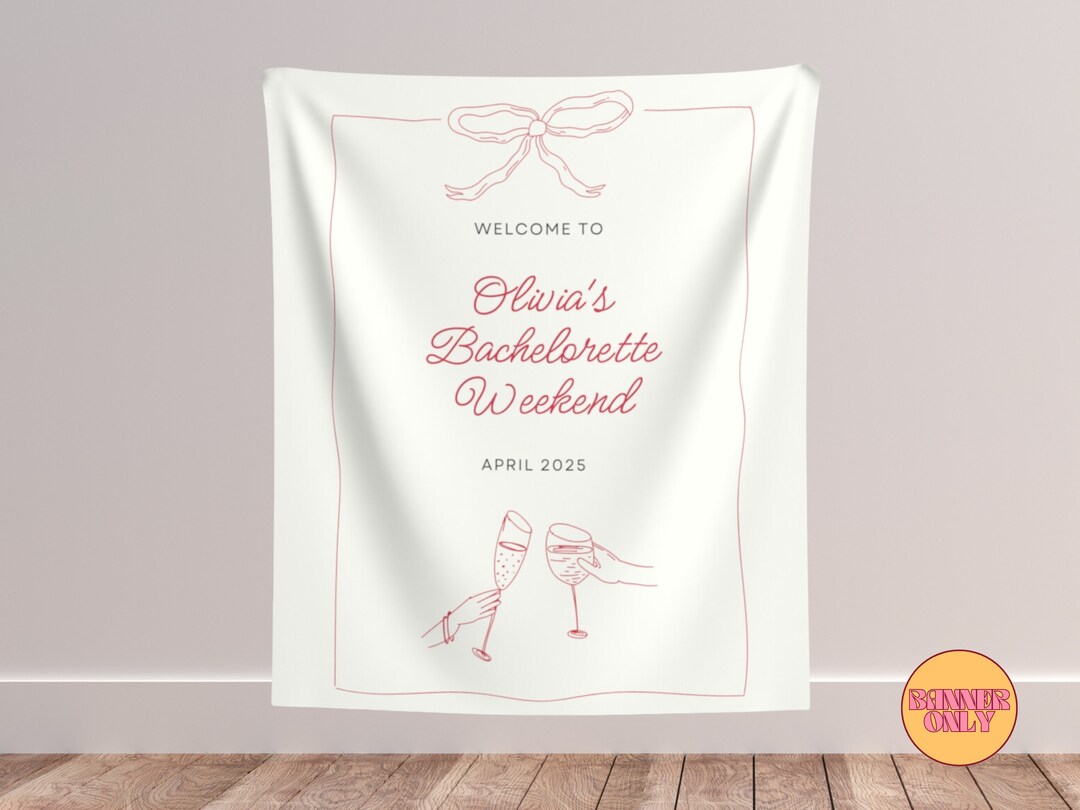 Coquette Bachelorette Party Banner Sign Coquette Bach Bash Decor ...