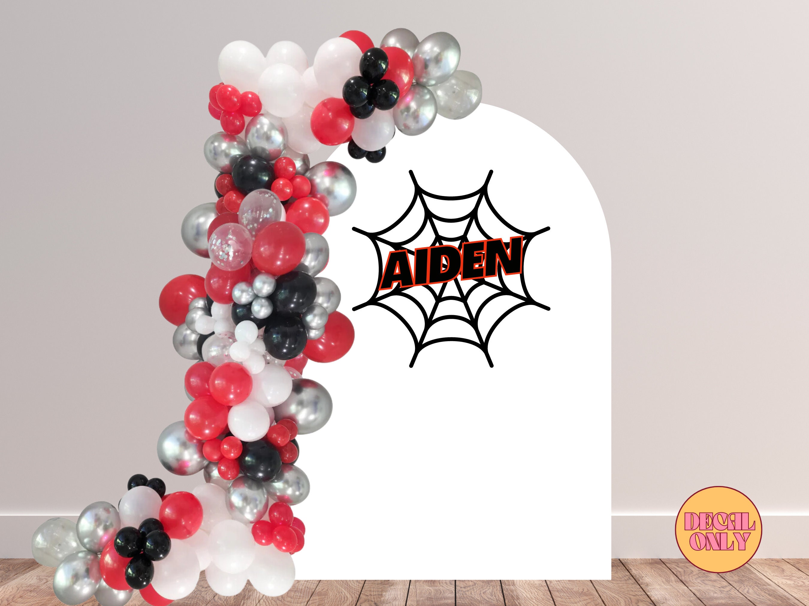 Custom Spider Birthday Backdrop Spider Theme Birthday Vinyl Decal ...