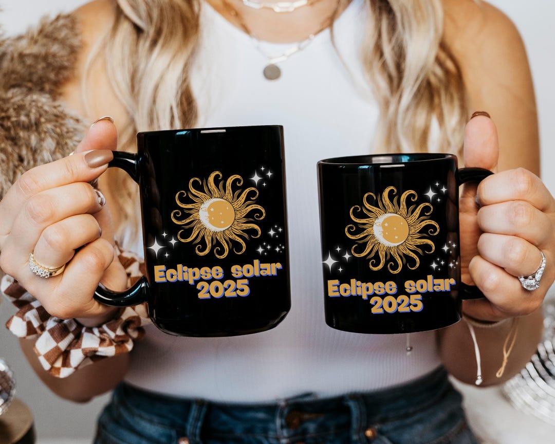 Total Solar Eclipse 2025 Mug,mugs Eclipse 2025,sun and Moon Mug, Solar ...