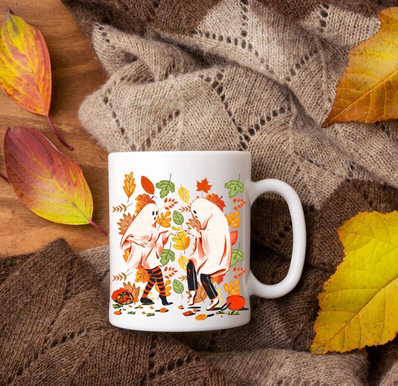 Playful Ghosts Cup Cute Ghost Duo Mug Adorable Halloween Tumbler ...