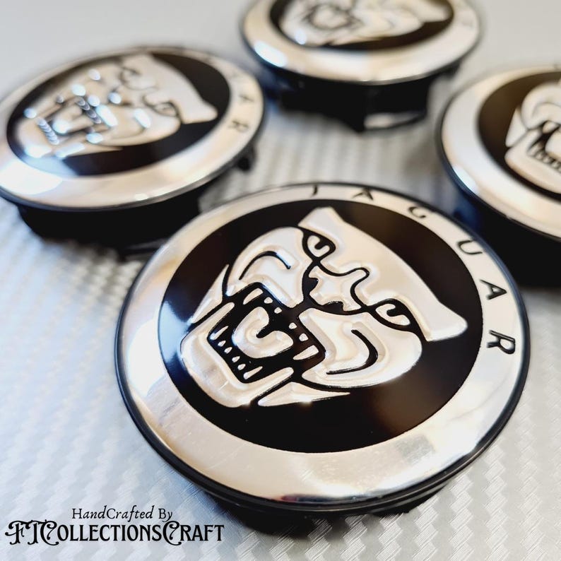 Jaguar 59mm Black Alloy Wheel Centre Caps Hub Covers Set of 4 PCS Xk Xj ...