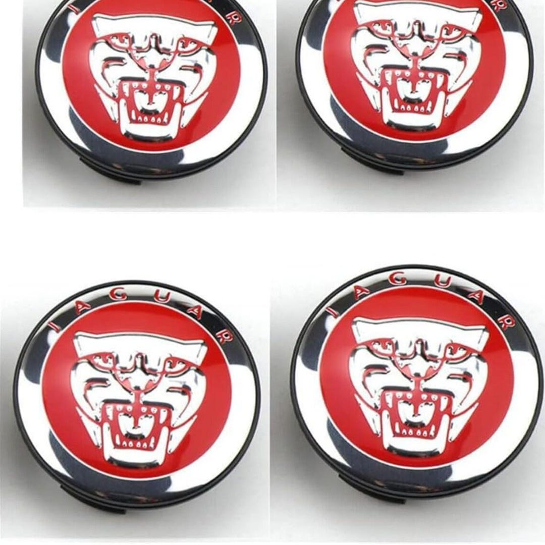 Jaguar 59mm Red Alloy Wheel Centre Caps Hub Covers Set of 4 PCS Xk Xj F ...