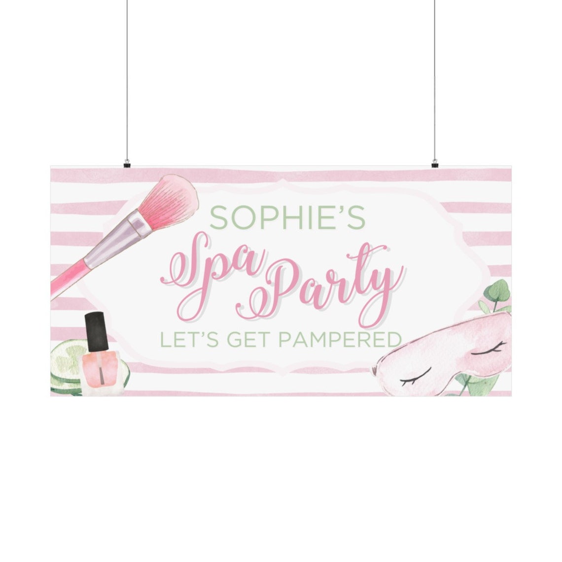 Spa Birthday Party Banner, Pamper Party Banner, Customizable Party ...
