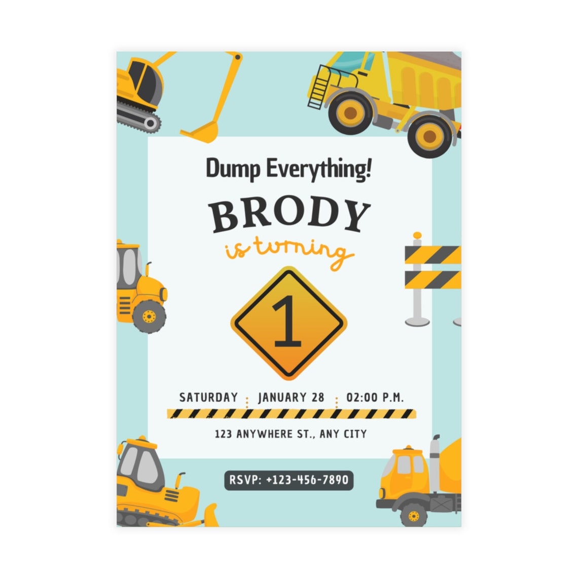 Under Construction Invitations (set of 10), Construction Party ...