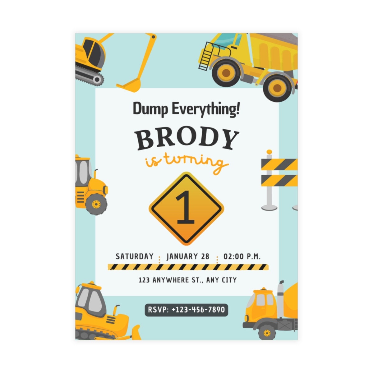 Under Construction Invitations (set of 10), Construction Party ...