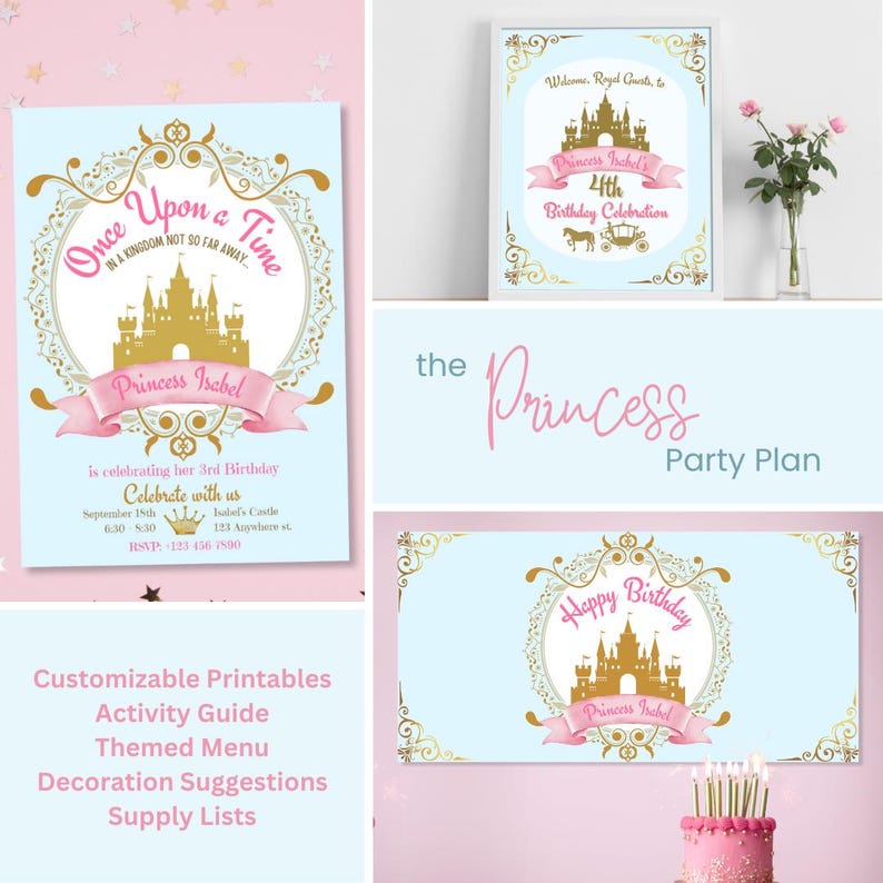 Digital Party Plan - Princess Party Kit - Activity Guide - Printables ...