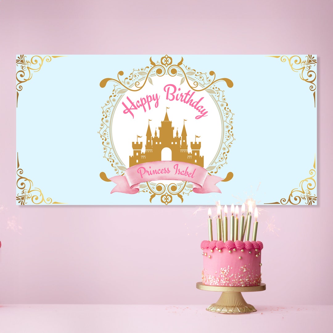 A Royal Ball Banner, Princess Party Banner, Princess Birthday Signs ...